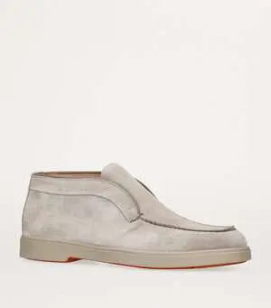 Santoni Suede Andvari Ankle Boots - Grey