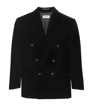 Saint Laurent Velvet Double-breasted Blazer