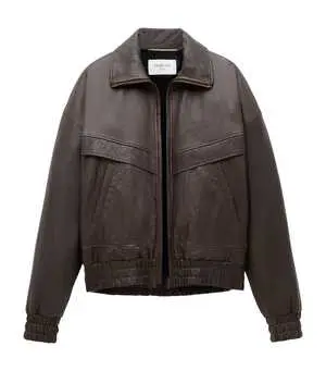 Saint Laurent Leather Bomber Jacket