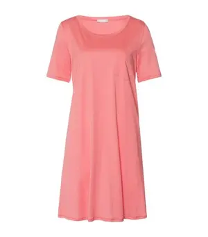 Hanro Cotton Deluxe Short Sleeve Nightdress Orange