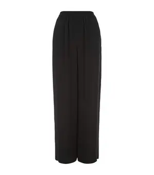 Eskandar Silk Wide-leg Trousers - Black