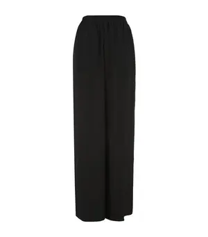 Eskandar Silk Wide-leg Trousers - Black