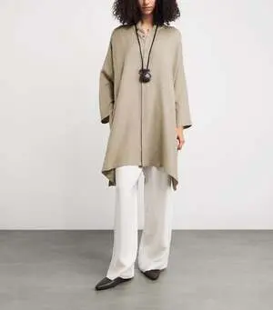 Eskandar Silk Floral Stand Collar Shirt - Grey