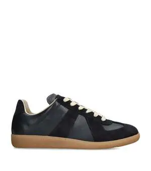MAISON MARGIELA Leather And Suede Replica Sneakers - Navy