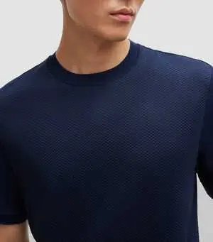 BOSS Cotton-silk T-shirt - Blue