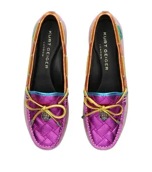 Kurt Geiger Metallic Leather Eagle Moccasins