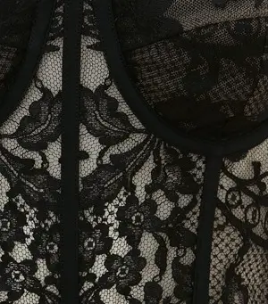 Alexander McQueen Lace Bustier Corset Top - Black