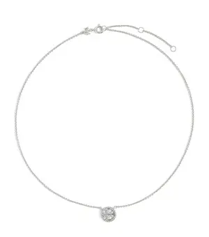 Tory Burch Miller Pavé Pendant Necklace - Silver
