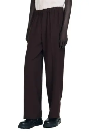 Sandro SANDRO Wide-Leg Trousers Chocolate