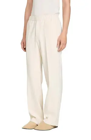 Sandro Wide-leg Trousers - Ecru