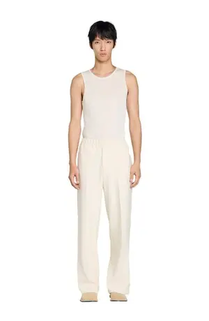 Sandro Wide-leg Trousers - Ecru