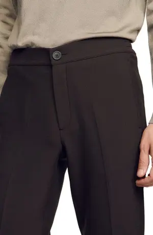 Sandro Straight-leg Jersey Trousers - Dark Taupe
