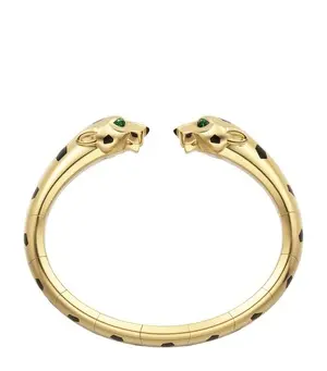 Cartier Panthère De Bangle In Yellow With Tsavorite Garnet And Onyx