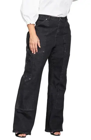 STANDARDS & PRACTICES Workwear High Waist Jeans - Rinse Black