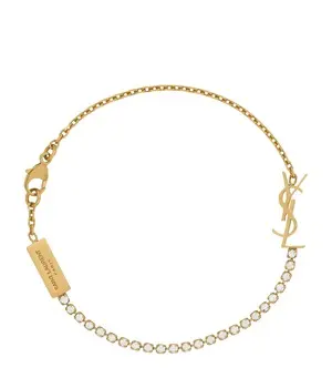 Saint Laurent Embellished Cassandre Bracelet - Metallic
