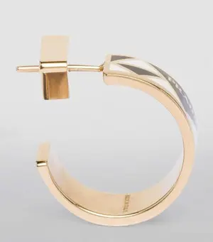 Prada Enamel Triangle Hoop Earrings