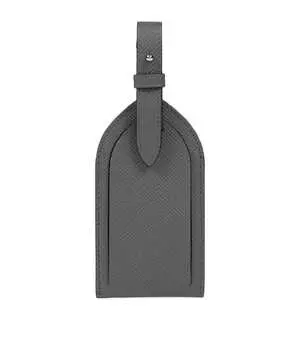 Smythson Leather Panama Luggage Tag