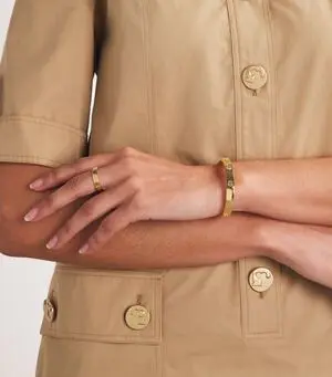 Tory Burch Miller Stud Hinge Bangle - Gold
