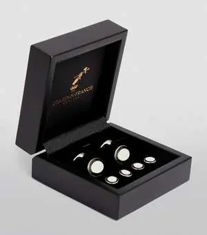DEAKIN & FRANCIS Enamelled Stud Cufflinks - Black