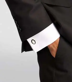 DEAKIN & FRANCIS Enamelled Stud Cufflinks - Black