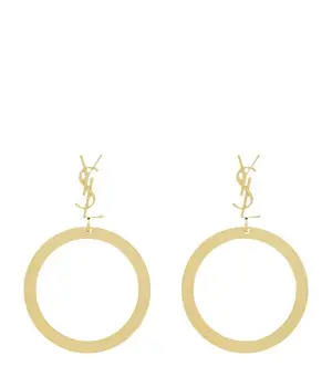 Saint Laurent Cassandre Pendant Hoop Earrings