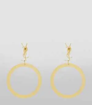 Saint Laurent Cassandre Pendant Hoop Earrings