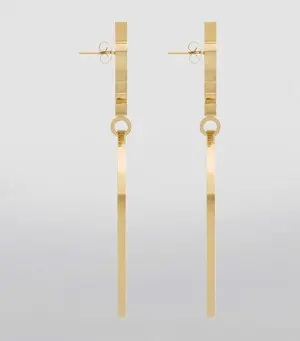 Saint Laurent Cassandre Pendant Hoop Earrings
