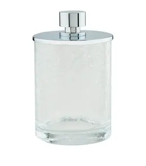 ZODIAC Medium Cracked Crystal Jar - Silver