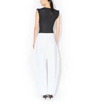 Alaïa Round Wide-leg Jeans - White