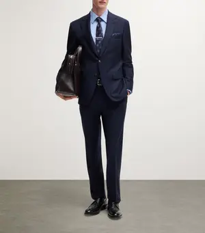 BOSS Stretch-cotton Slim Shirt - Blue