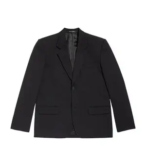 Balenciaga Wool Single-breasted Blazer - Black