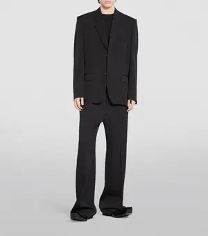 Balenciaga Wool Single-breasted Blazer - Black