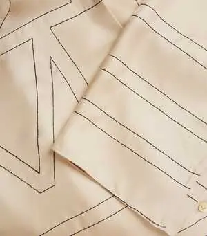 TOTEME Silk Embroidered-monogram Shirt - Ivory
