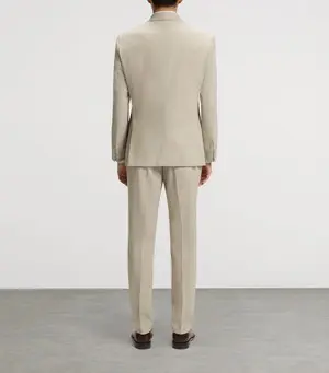 BOSS Virgin Wool Slim 2-piece Suit - White