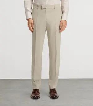 BOSS Virgin Wool Slim 2-piece Suit - White