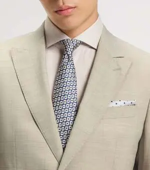 BOSS Virgin Wool Slim 2-piece Suit - White
