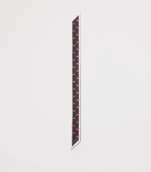 Prada Silk Printed Skinny Scarf - Black