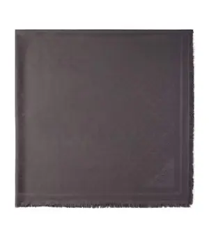 Prada Silk-wool Logo Scarf Grey