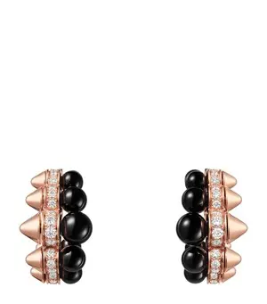Cartier Diamond And Onyx Clash De Stud Earrings - Rose Gold