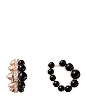 Cartier Diamond And Onyx Earrings
