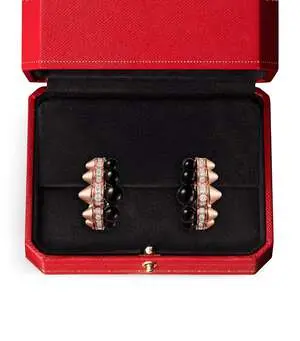 Cartier Diamond And Onyx Earrings