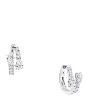 Graff Gold And Diamond Duet Hoop Earrings - White