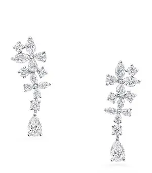 Graff Butterfly Diamond Drop Earrings - White