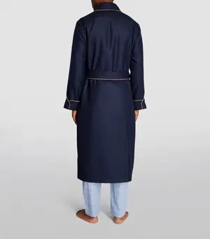 Derek Rose Cashmere-silk Piped Robe