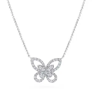 Graff Gold And Diamond Mini Butterfly Pendant Necklace - White