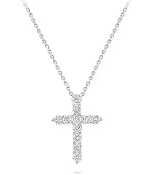 Graff Gold And Diamond Cross Necklace - White