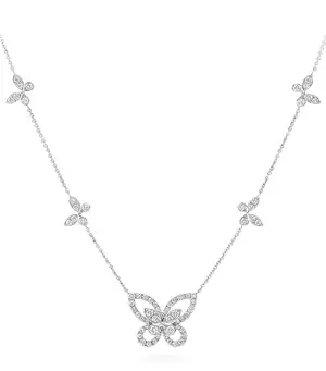 Graff Gold And Diamond Multi Butterfly Necklace - White
