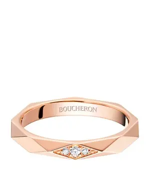 Boucheron Gold And Diamond Facette Band - Pink
