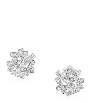 Graff Gold And Diamond Threads Stud Earrings - White