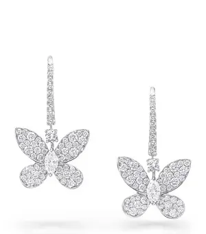 Graff Butterfly Drop Earrings - White